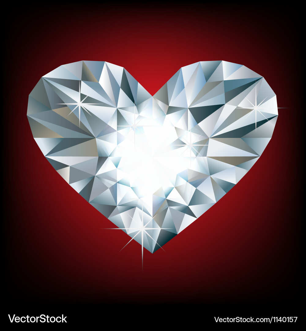 Shimmering Diamond Heart Royalty Free Vector Image