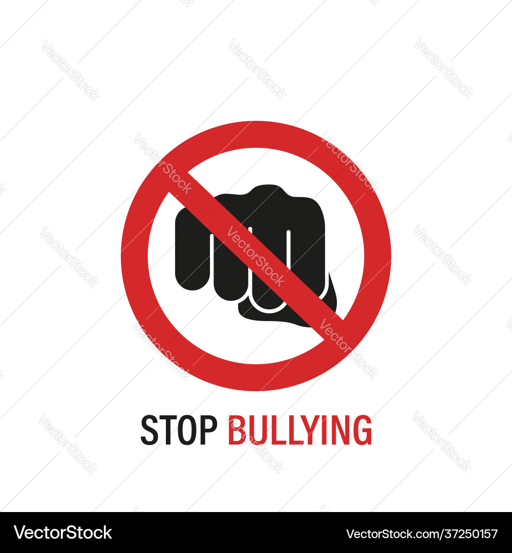 Stop bullying sign in school Royalty Free Vector Image