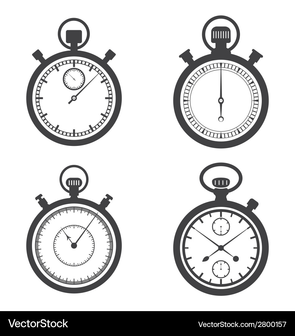 Stopwatches and a chronometer Royalty Free Vector Image