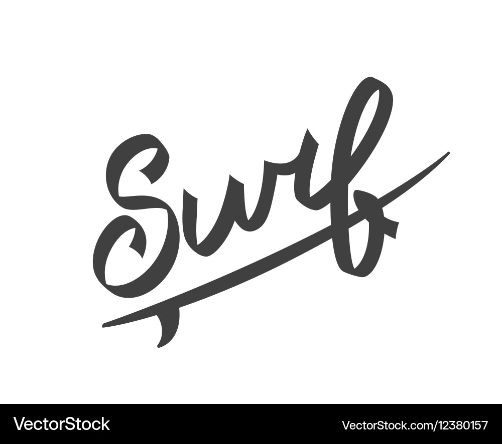 Surf Calligraphy Logo - Wave Motif Royalty Free Vector Image