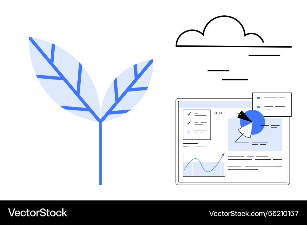 Sustainable growth concept with digital data Vector Image