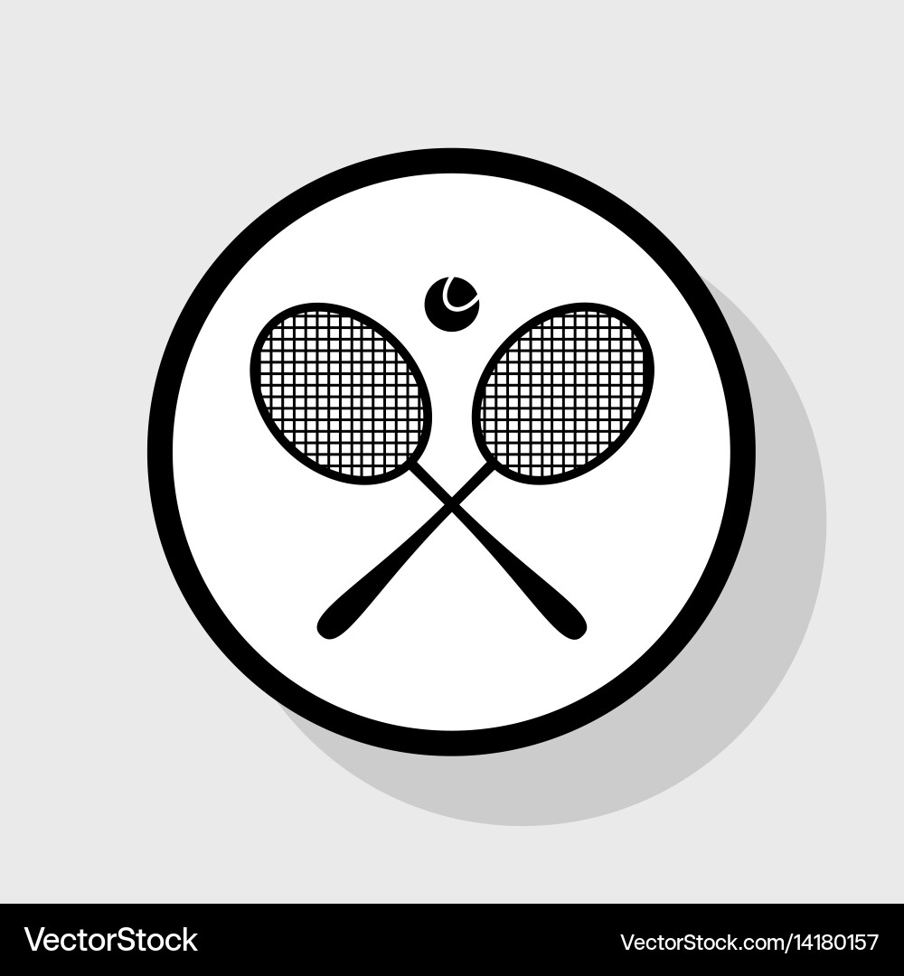 Tennis racket sign flat black icon Royalty Free Vector Image