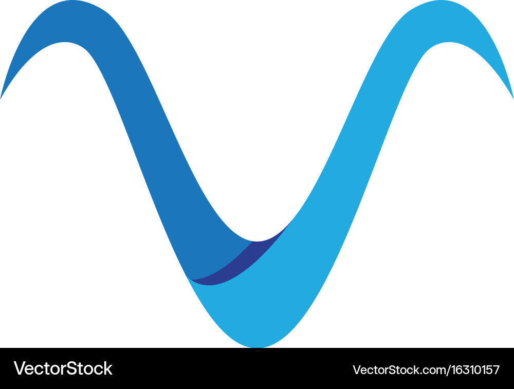 V letter wave logo template Royalty Free Vector Image