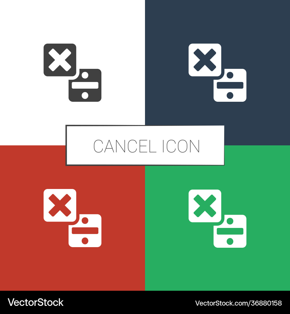 Abbrechen Symbol weiß Hintergrund Lizenzfreies Vektorbild