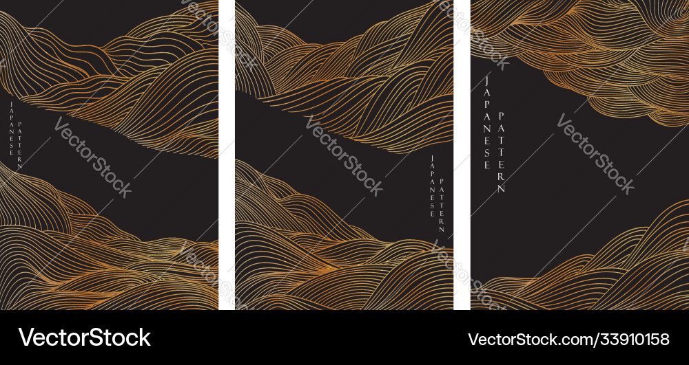 Abstract background with gold line pattern Vector Image