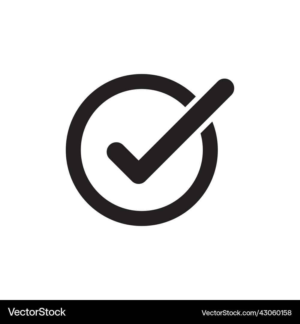 Black check mark icon Royalty Free Vector Image