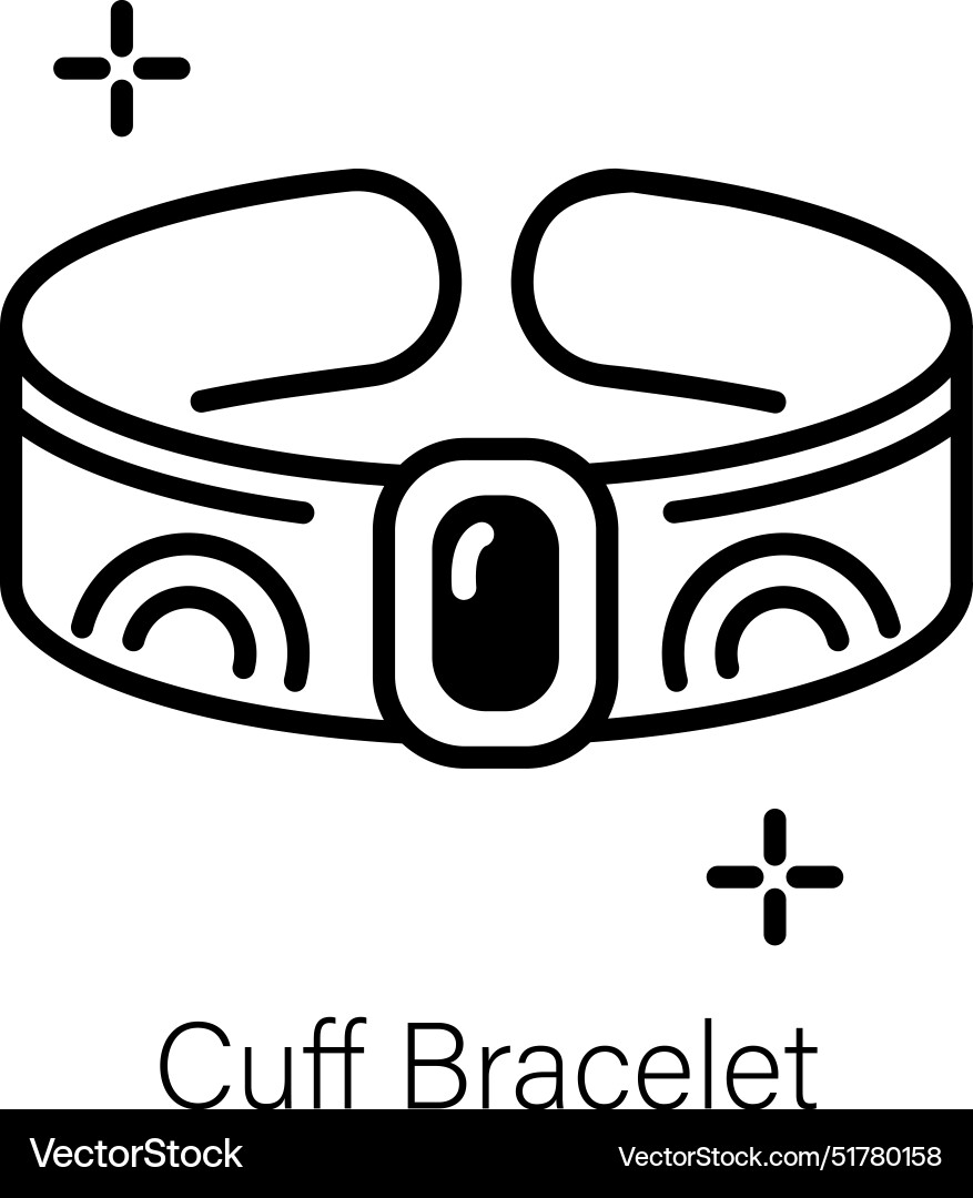 Cuff bracelet Royalty Free Vector Image - VectorStock