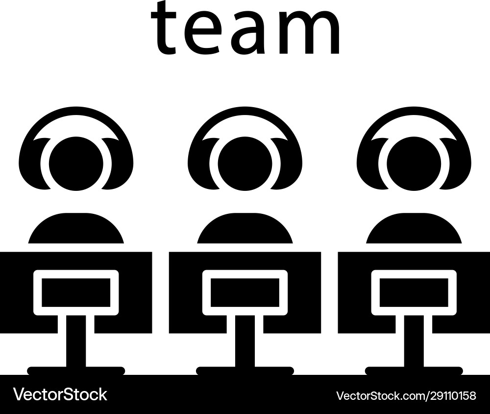 Esports team glyph icon Royalty Free Vector Image