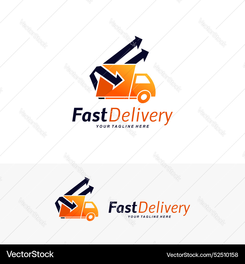 Fast delivery logo design concept Royalty Free Vector Image
