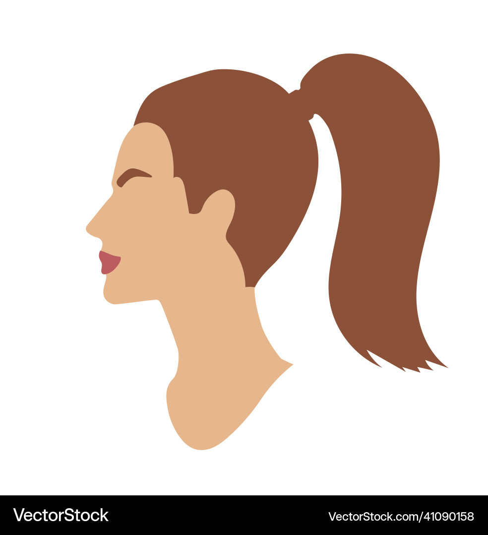 Female side view portrait Royalty Free Vector Image