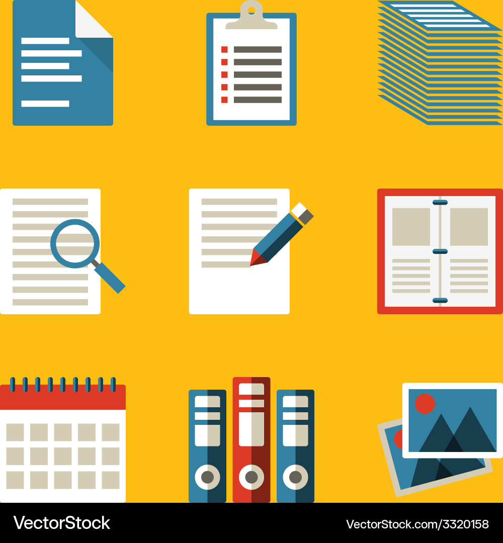 Flat icon set paper Royalty Free Vector Image - VectorStock