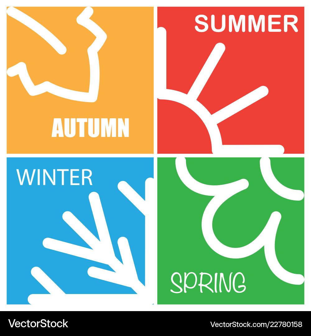 Four Seasons Nature Patterns Royalty Free Vector Image