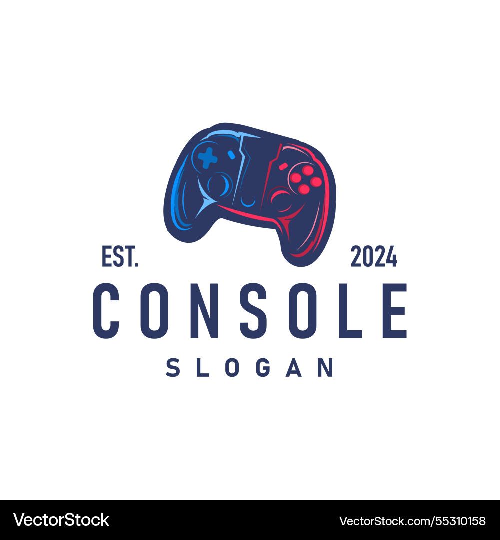 Game console logo gamer design gamepad symbol Vector Image