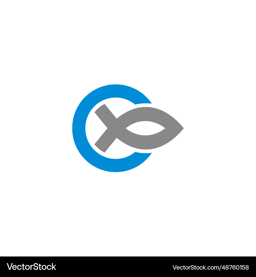 Buchstaben c Fisch Wasser Symbol einfaches Logo Vektorbild