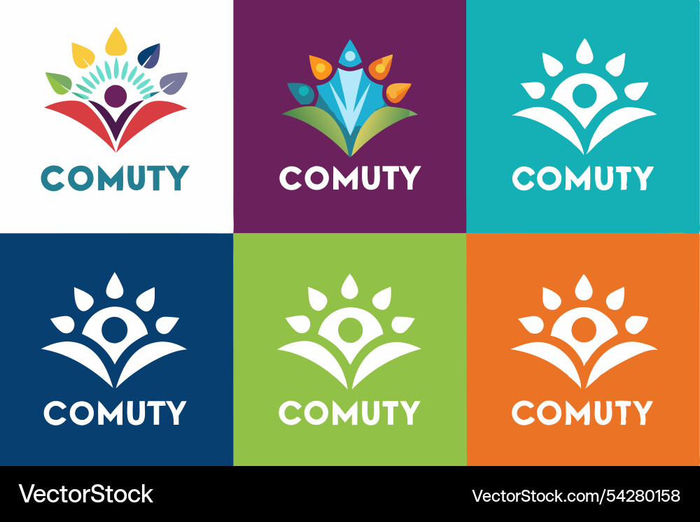 Modern community logo art Royalty Free Vector Image