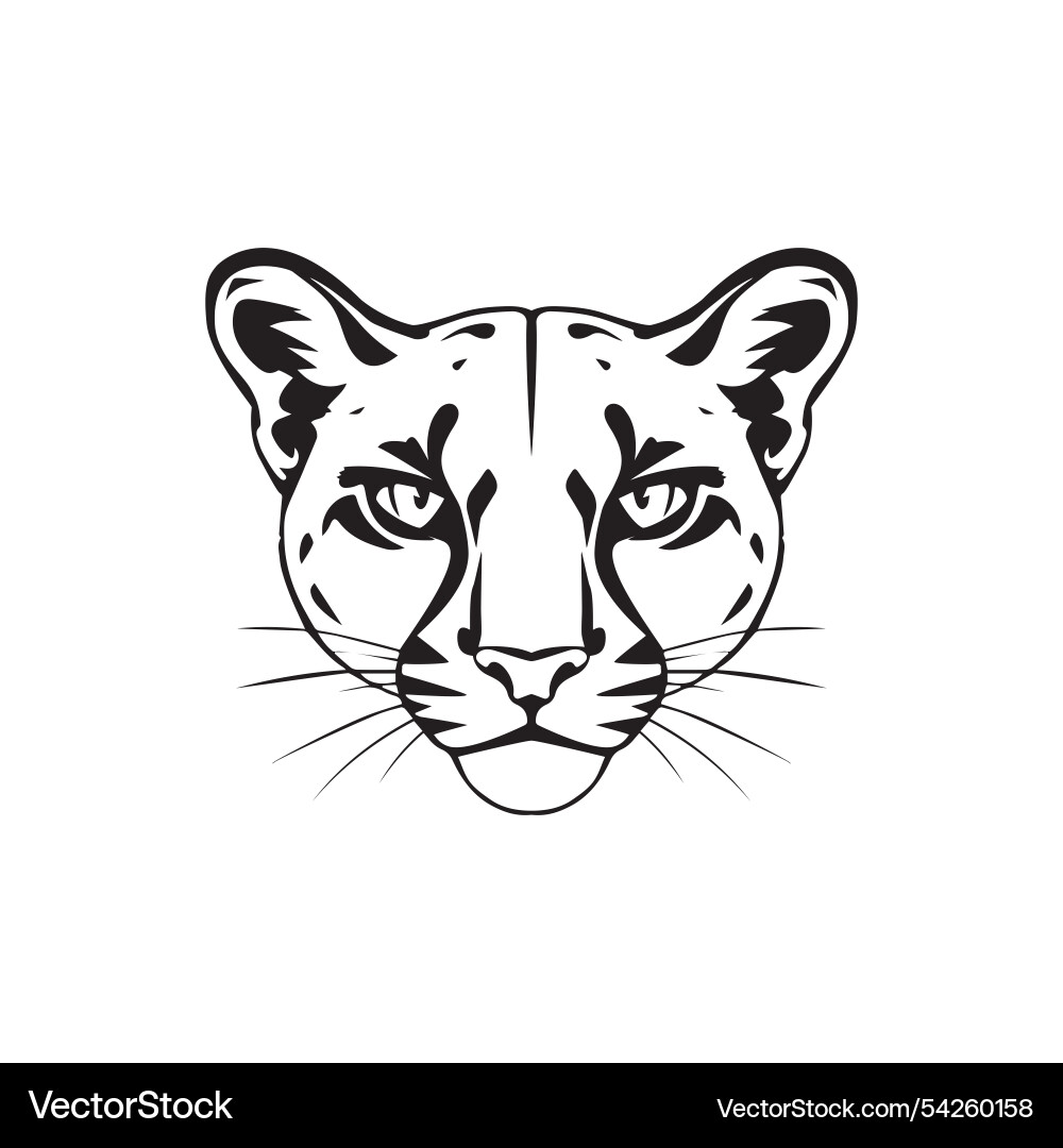 Puma head logo icon template Royalty Free Vector Image