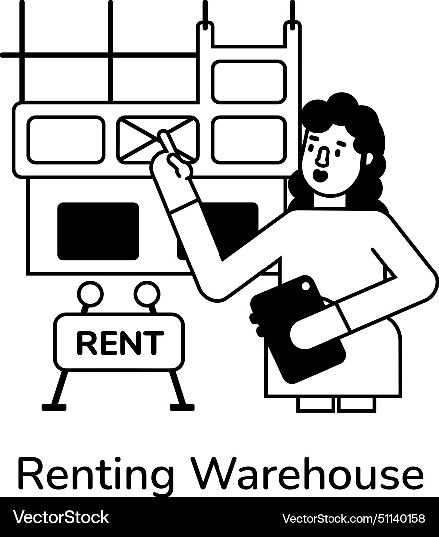 Renting warehouse Royalty Free Vector Image - VectorStock