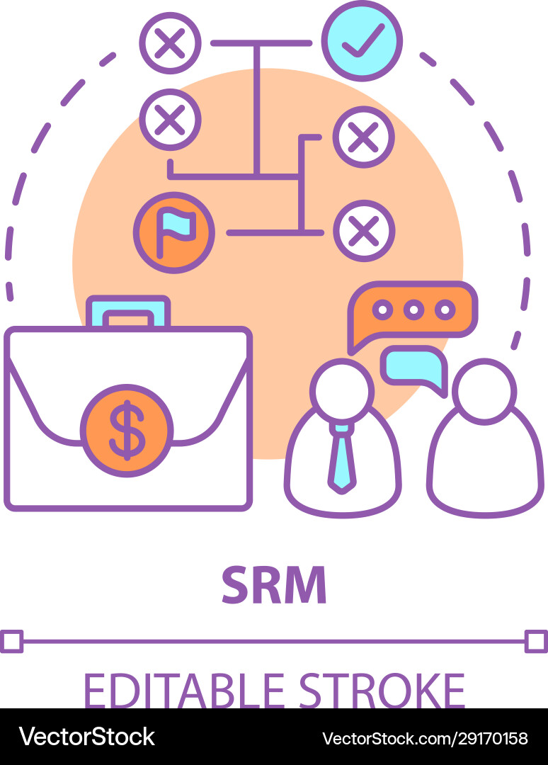 Srm Konzept Icon Lieferanten Beziehungsmanagement Vektorbild