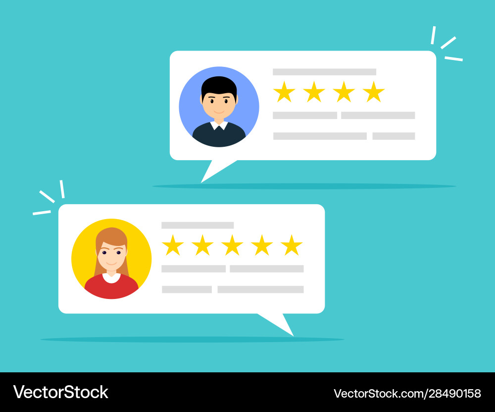User reviews online customer feedback review Vector Image