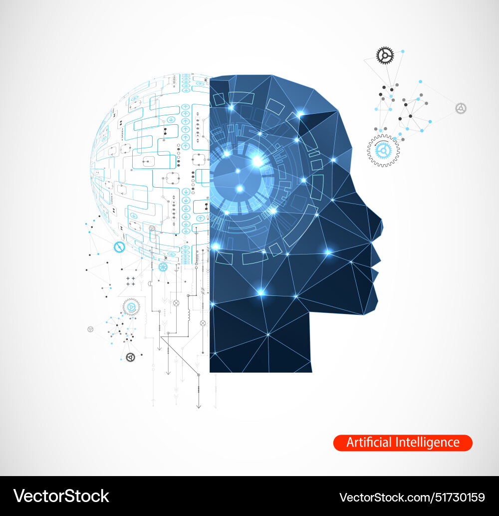 Artificial intelligence technical background Vector Image
