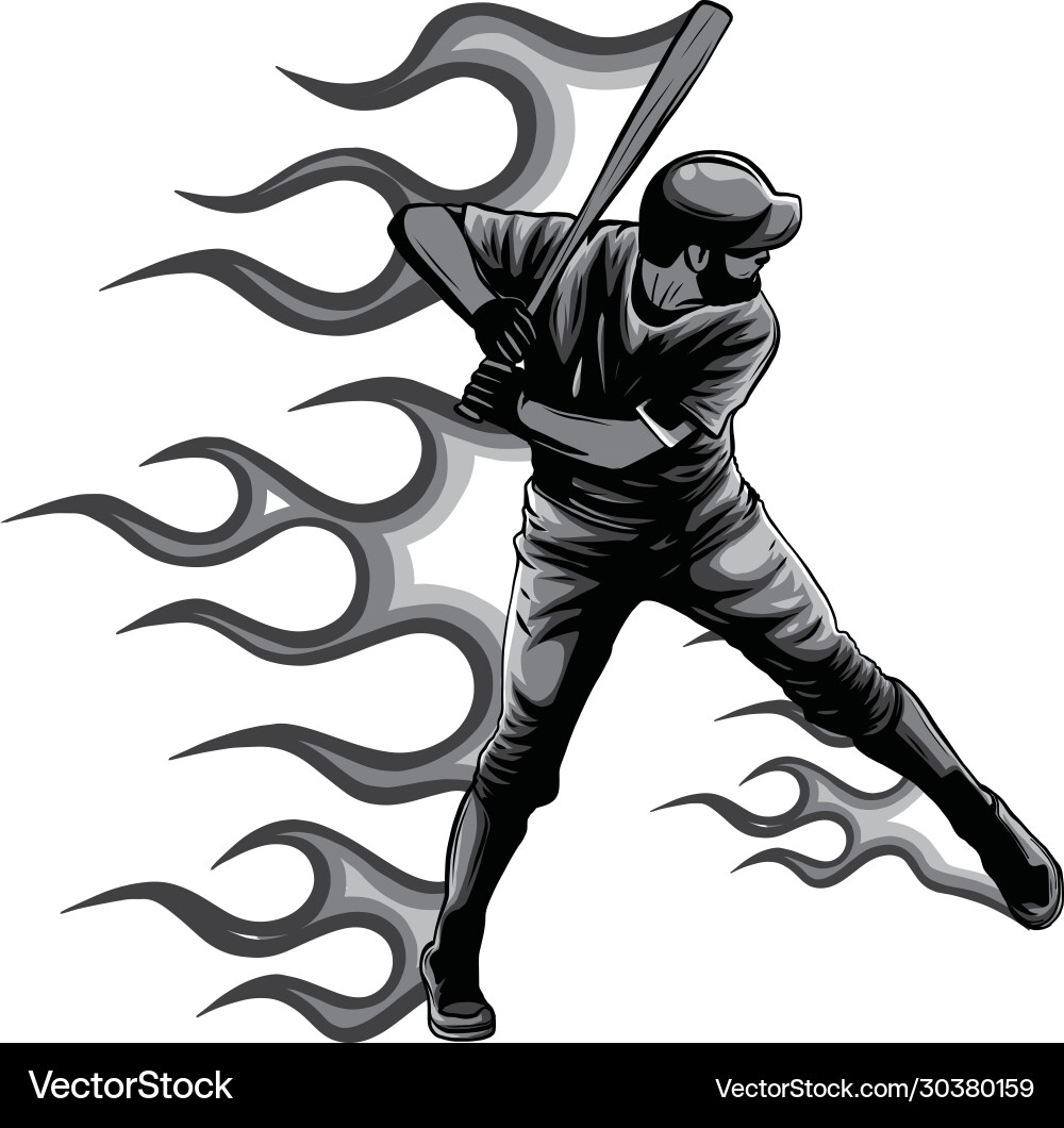 Baseball Hitter - Dynamic Swing Royalty Free Vector Image