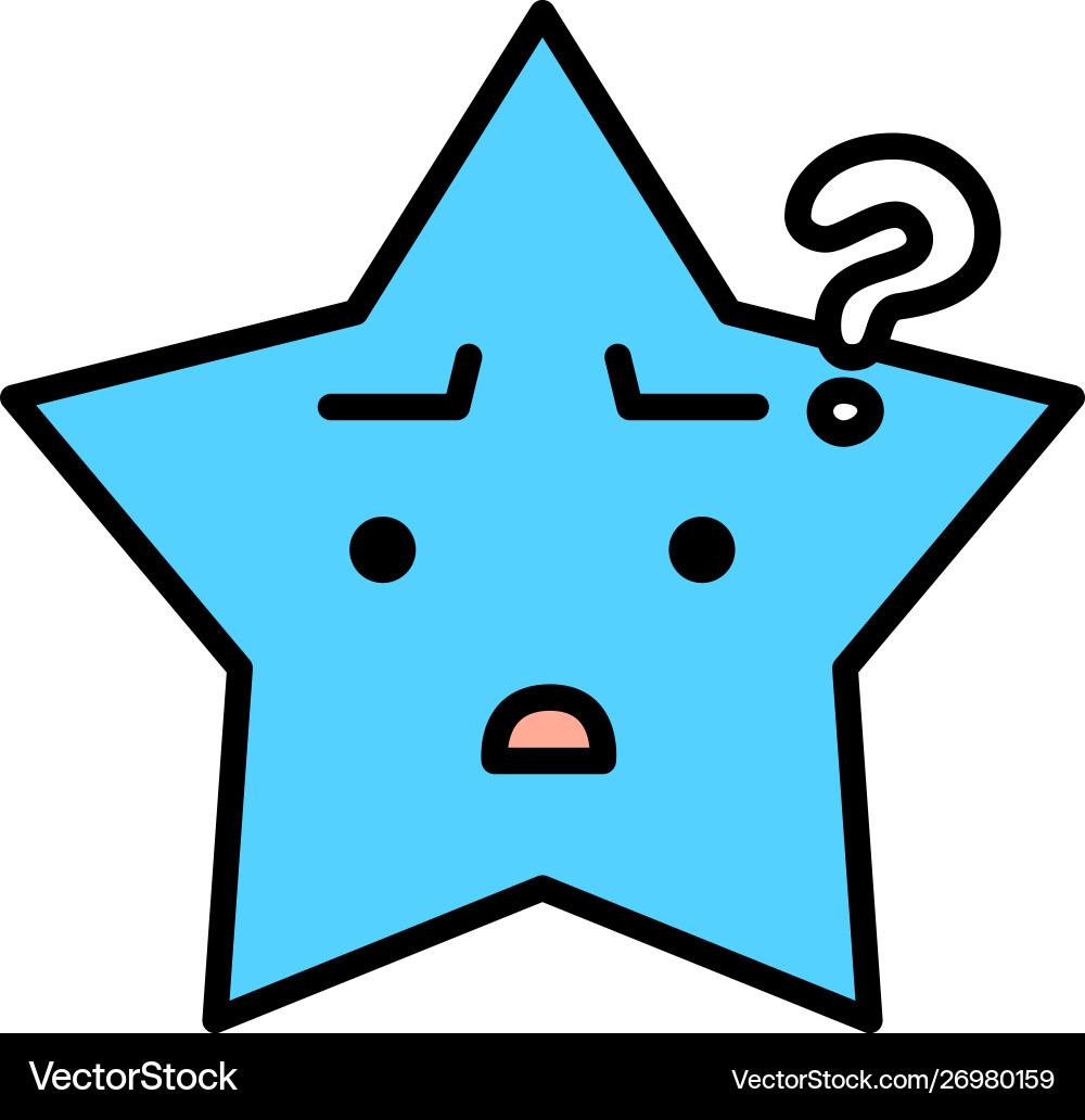 Blue star emoticon icon Royalty Free Vector Image