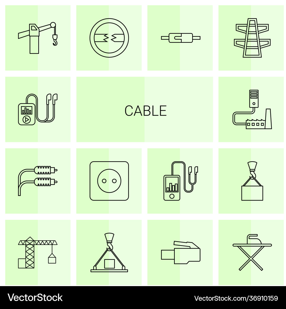 Cable icons Royalty Free Vector Image - VectorStock