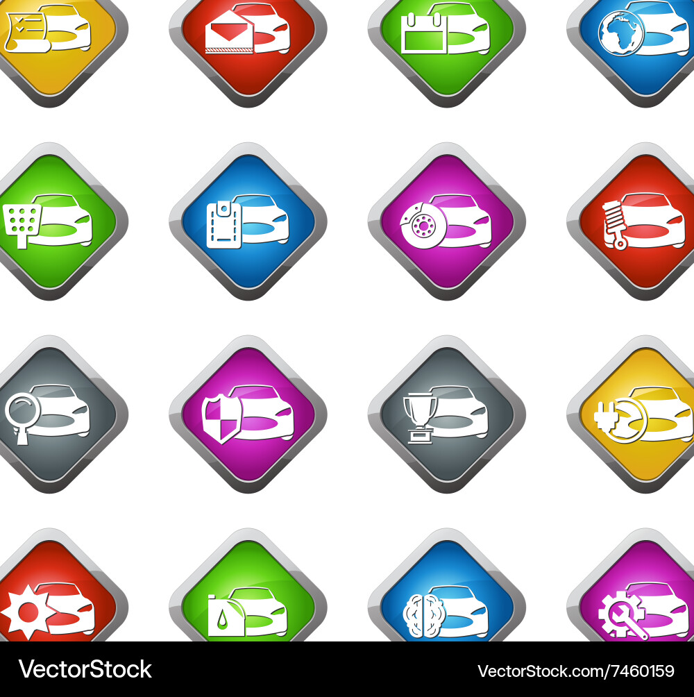 Car service icons set Royalty Free Vector Image
