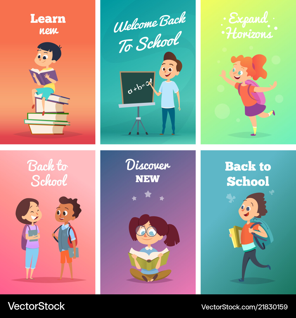 Cards with pupils design template Royalty Free Vector Image