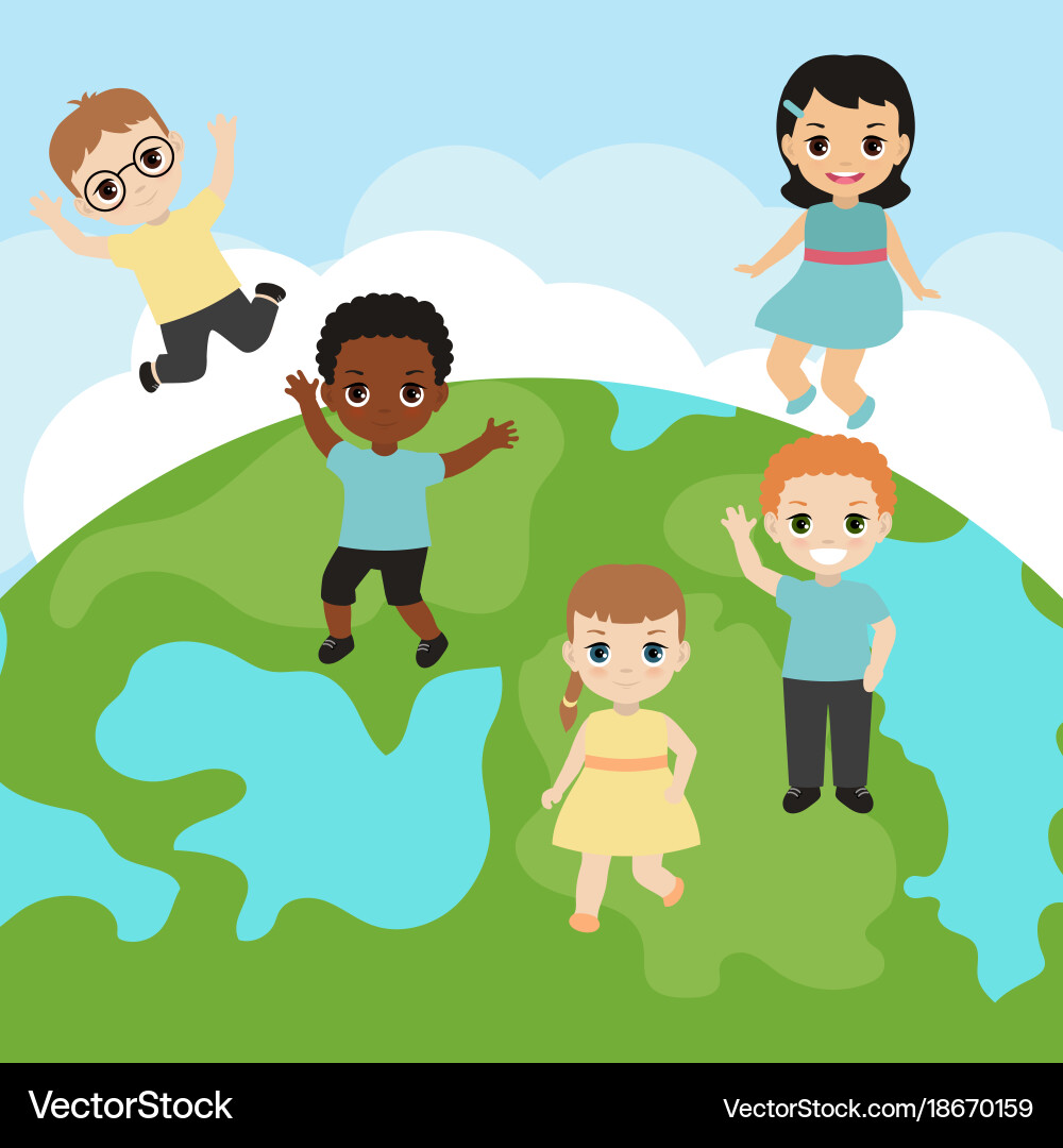 Collection of happy children Royalty Free Vector Image