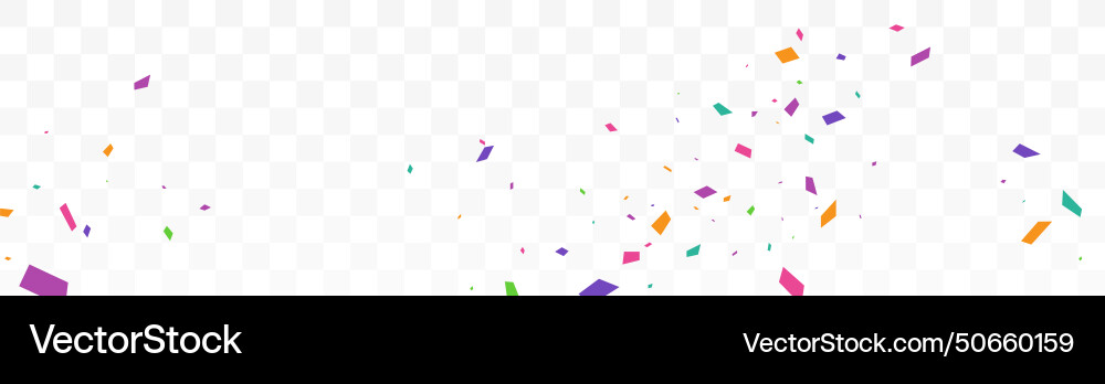 Colorful confetti isolated on transparent Vector Image