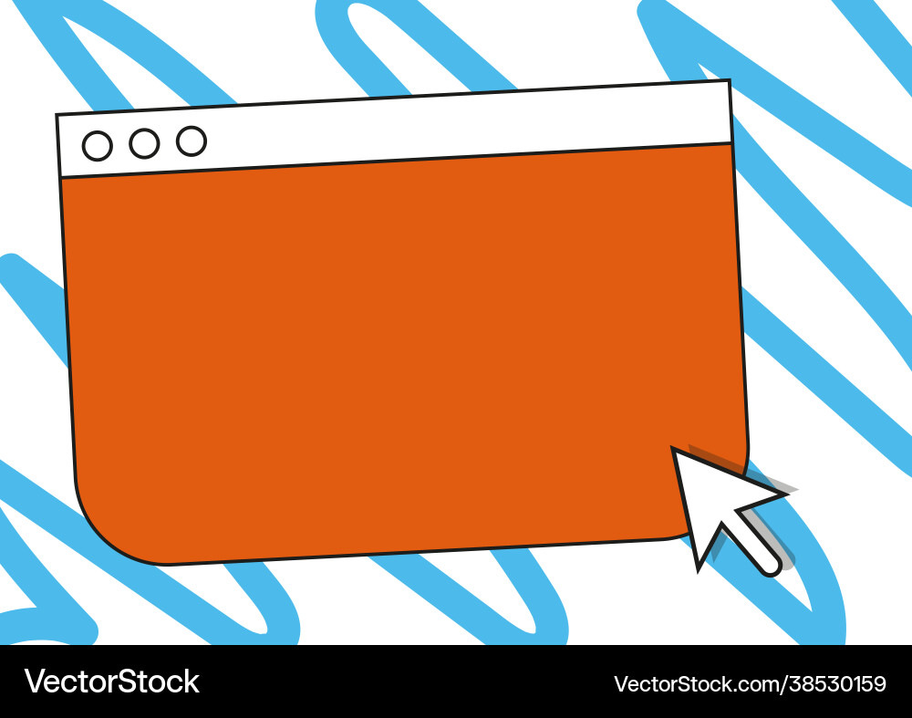 Colorful web page browsing drawing with cursor Vector Image