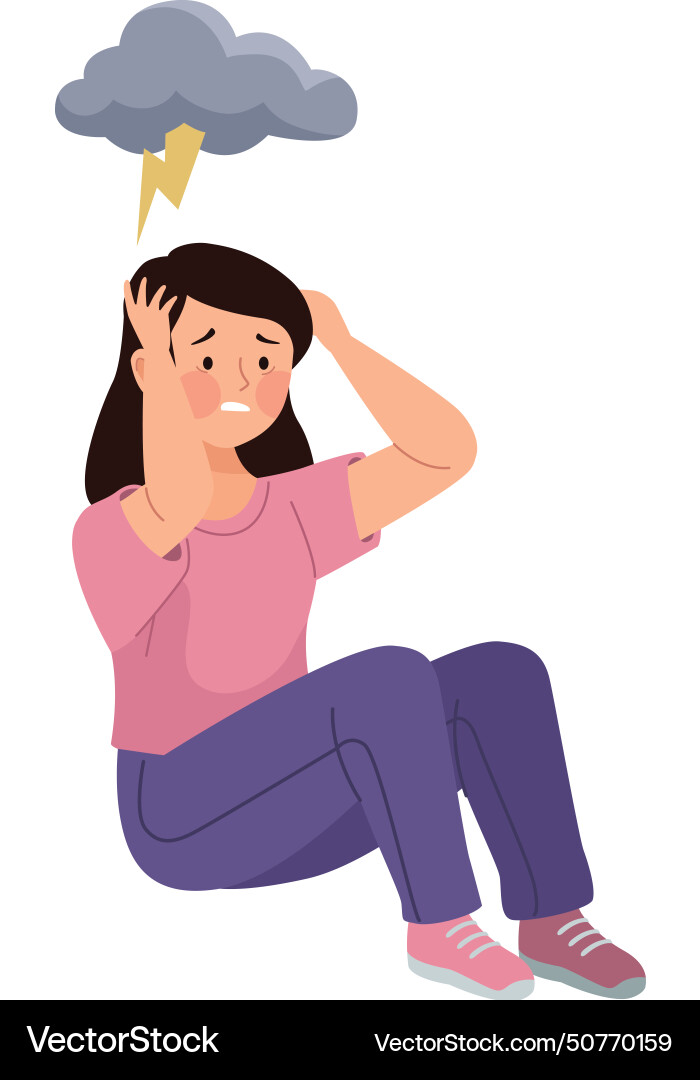 Depression frustrated woman Royalty Free Vector Image