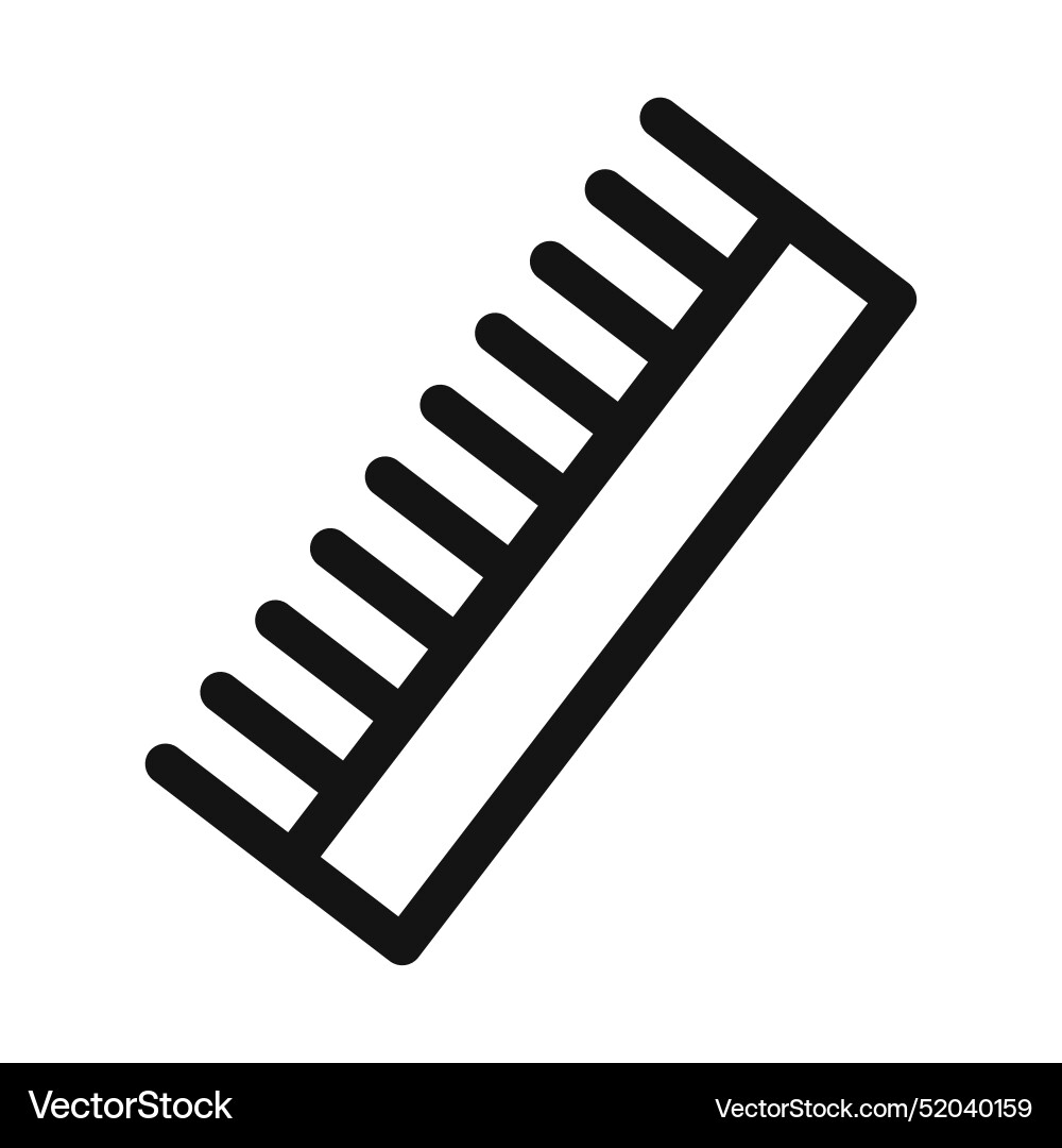 Hair comb icon black and white sign Royalty Free Vector