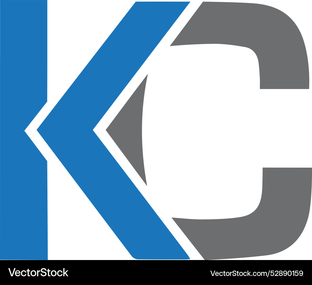 Kc letter logo design template – Royalty-Free Vector | VectorStock