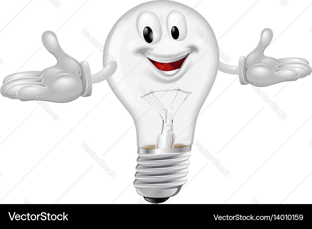 Light bulb mascot Royalty Free Vector Image - VectorStock