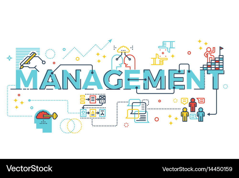 Management word lettering Royalty Free Vector Image