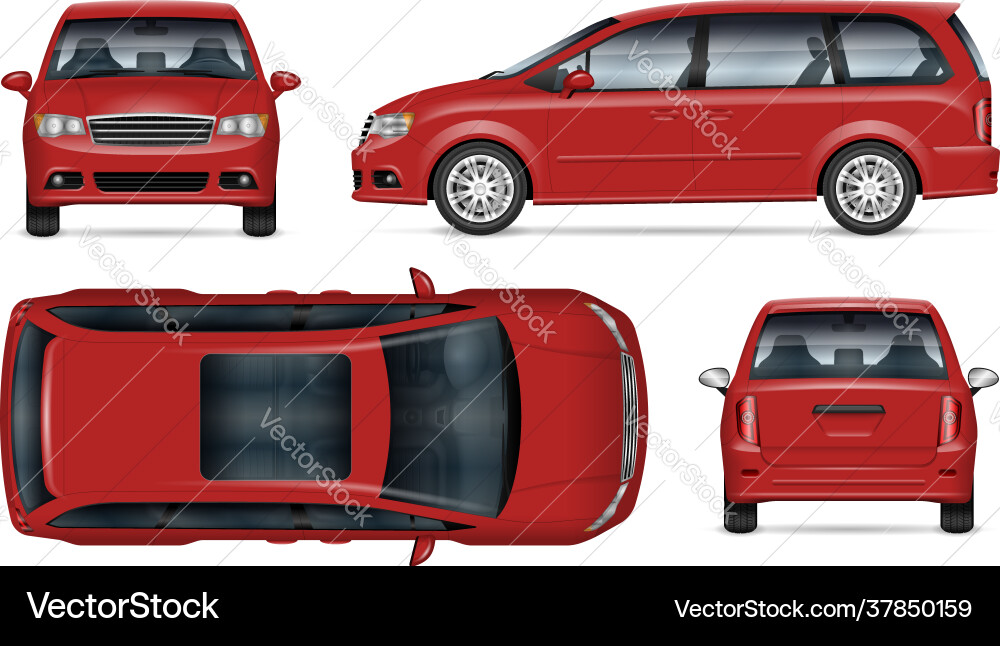 Minivan mockup isolated vehicle template Vector Image
