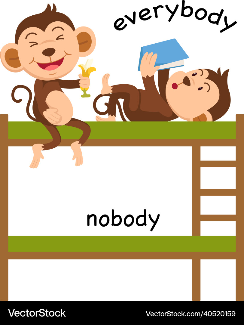 Opposite everybody and nobody Royalty Free Vector Image