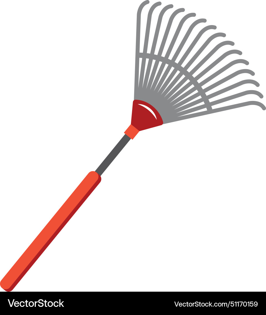 Planting equipment lawn rake Royalty Free Vector Image