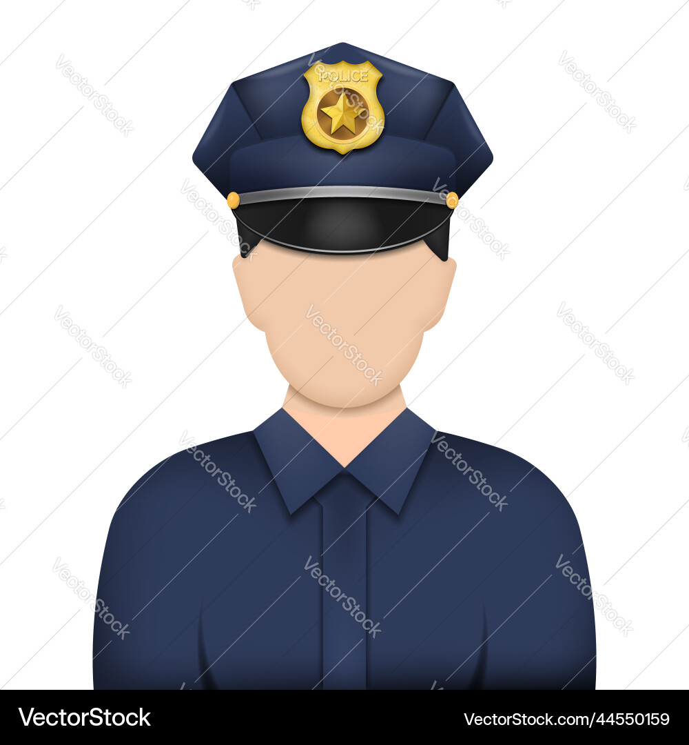 Police officer avatar icon Royalty Free Vector Image