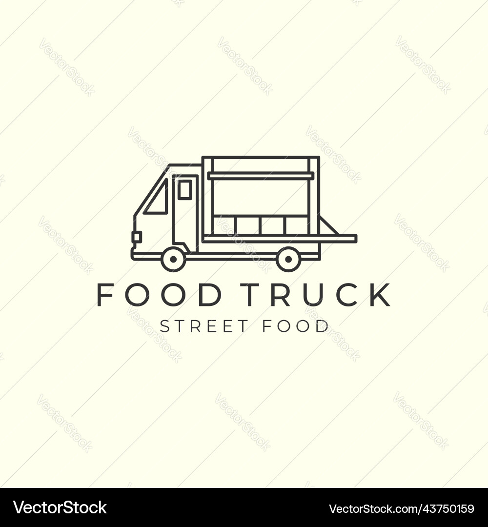 Street food linear style logo icon design template