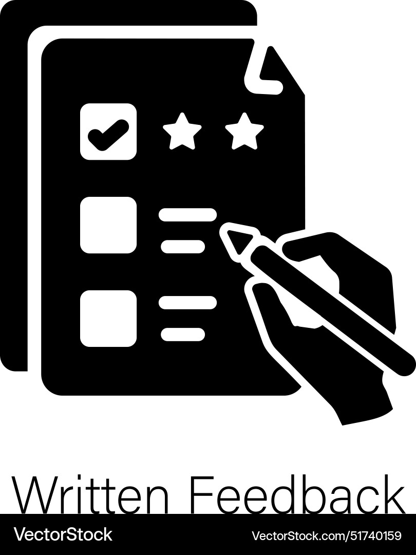 Written feedback Royalty Free Vector Image - VectorStock