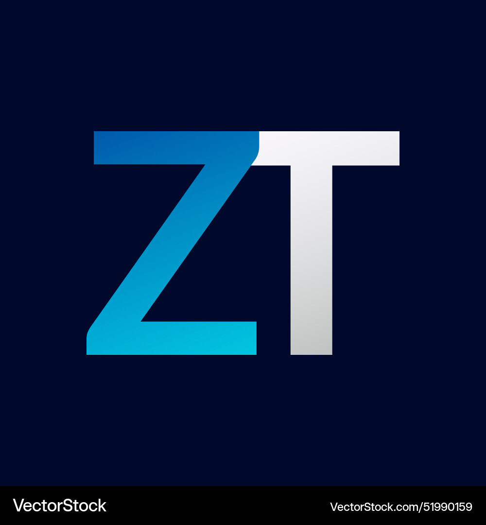 Zt letter logo template design Royalty Free Vector Image