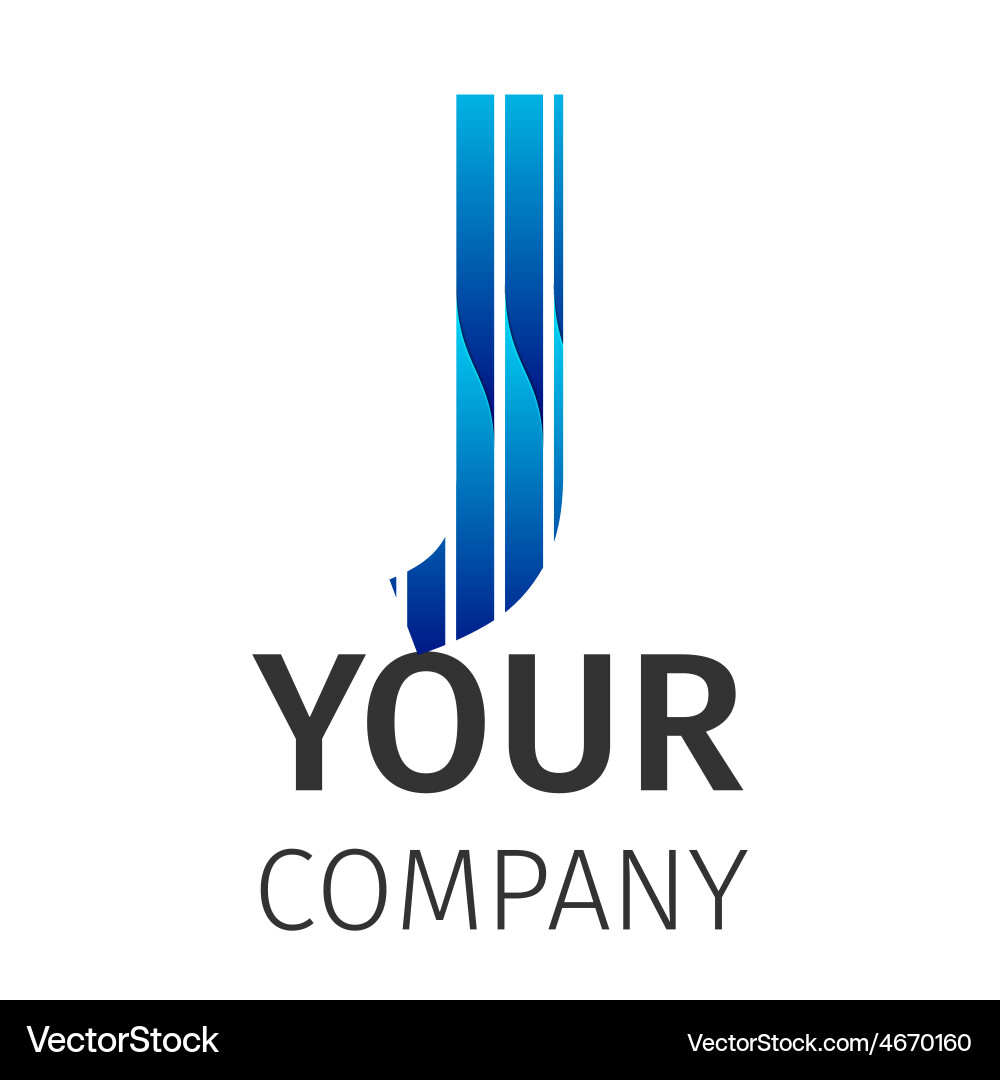 Abstract blue logo j Royalty Free Vector Image