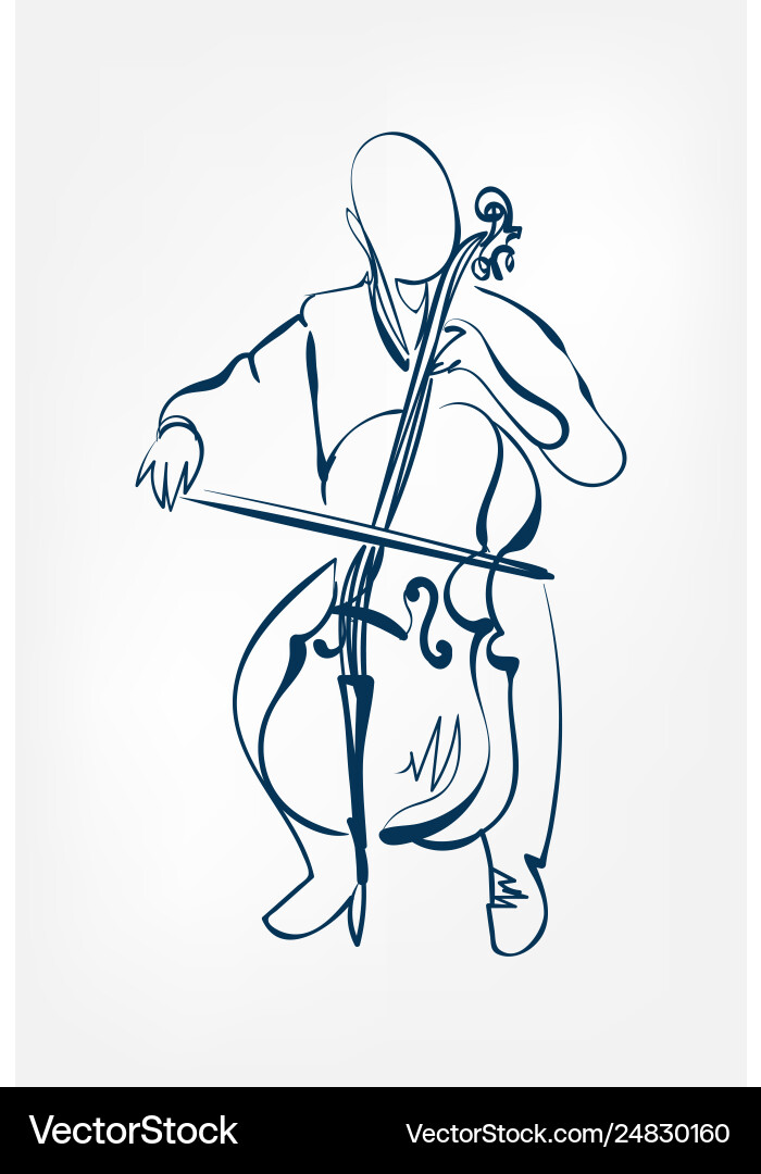 Cello Drawing Outline
