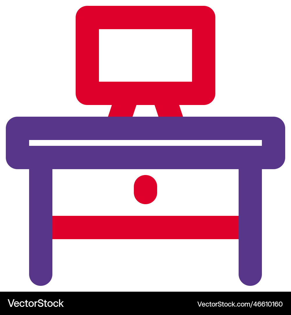 Center drawer table with television Royalty Free Vector