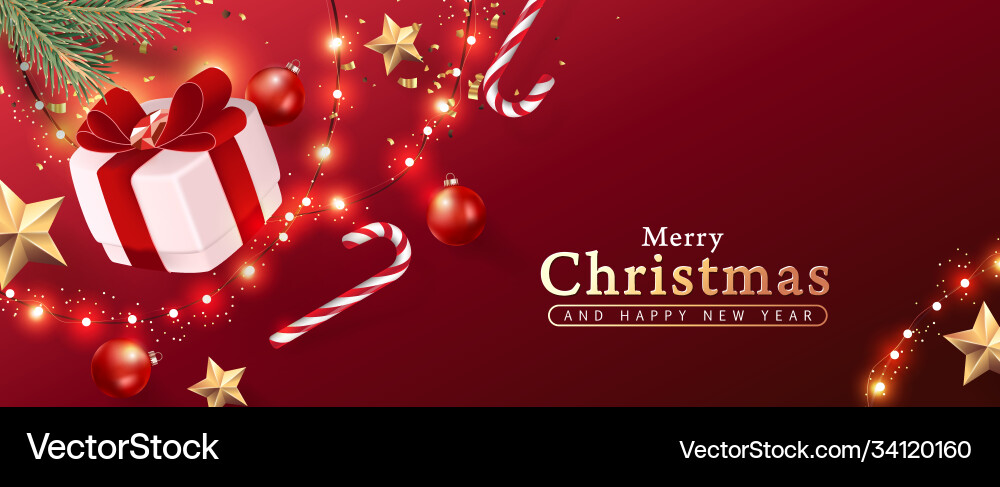 Christmas decorative border made festive Vector Image