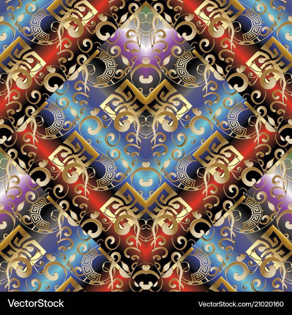 Colorful greek key meander seamless pattern Vector Image