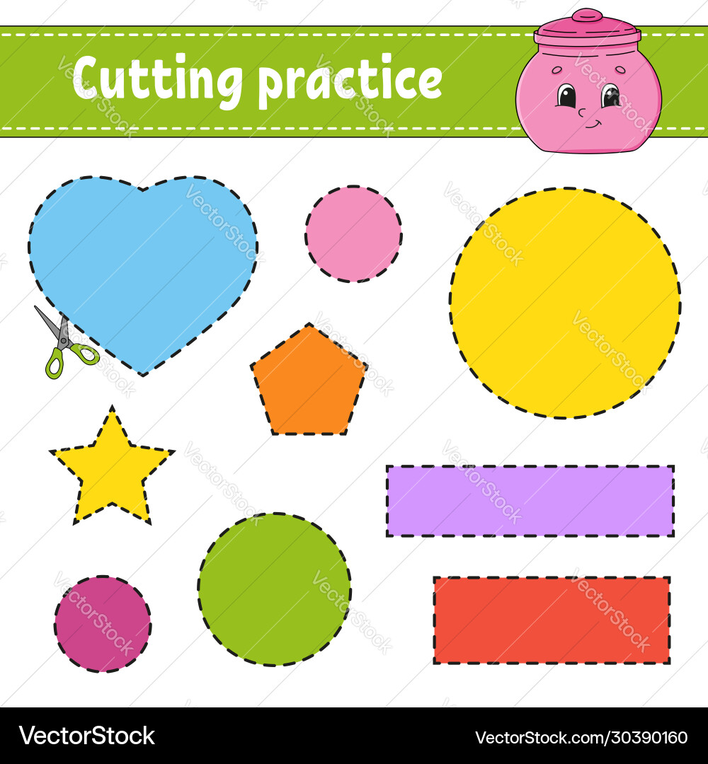Cutting practice for kids education developing Vector Image